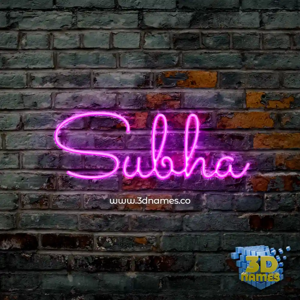 Preview Pink Neon name for "subha"